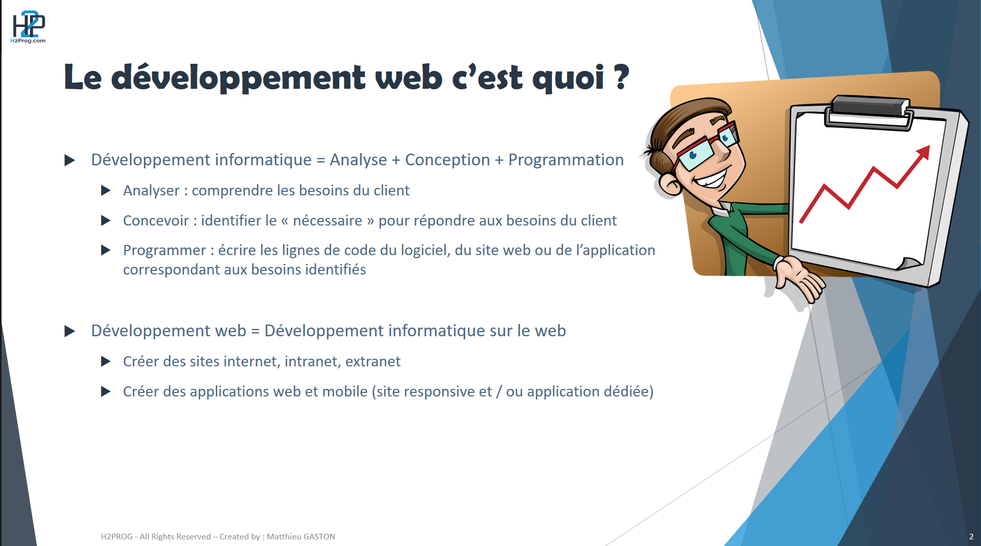 Réussir sa reconversion professionnelle de développeur web - H2PROG