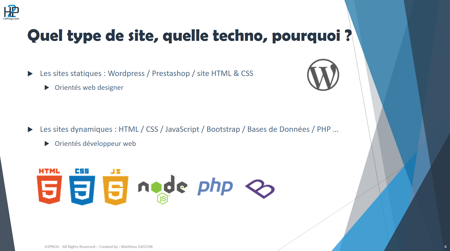 Réussir sa reconversion professionnelle de développeur web - H2PROG