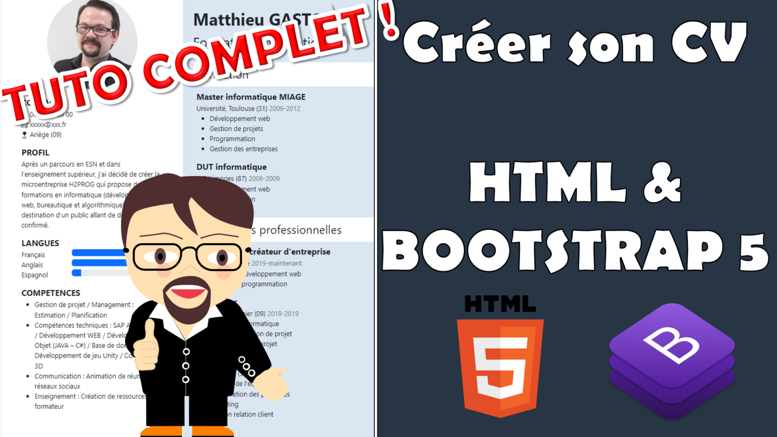 [TUTORIEL] Créer son CV avec BOOTSTRAP 5 - H2PROG